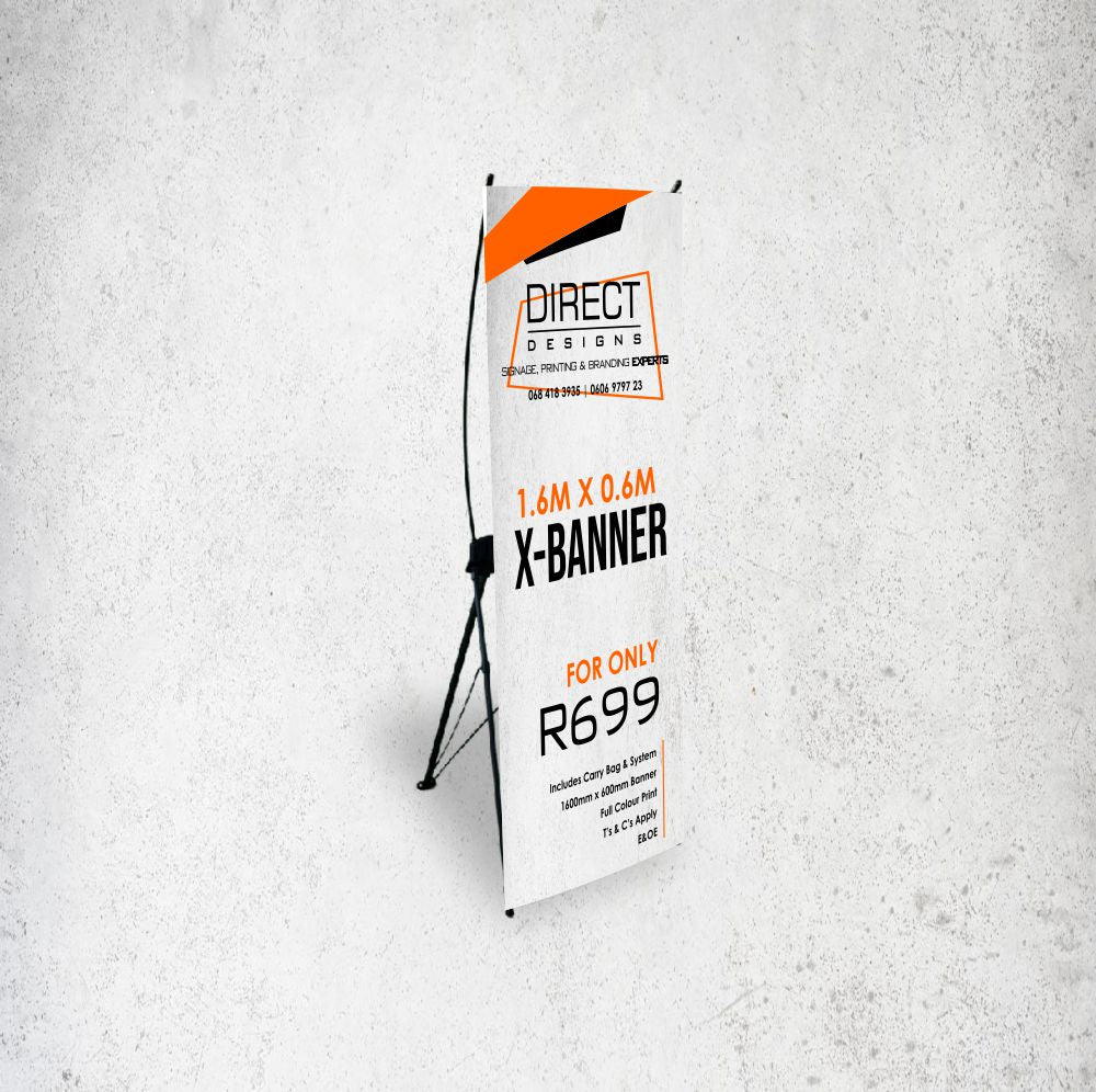 1.6m x 0.6m X-Banner – Direct Designs