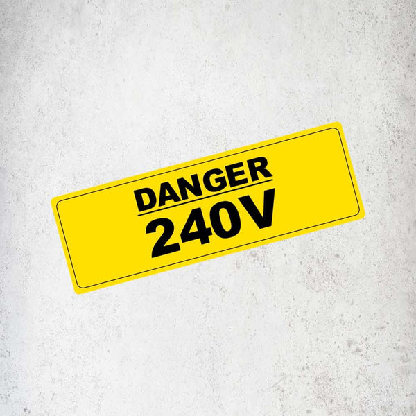 Danger 240V Label / Sticker (Variant 1) – Direct Designs