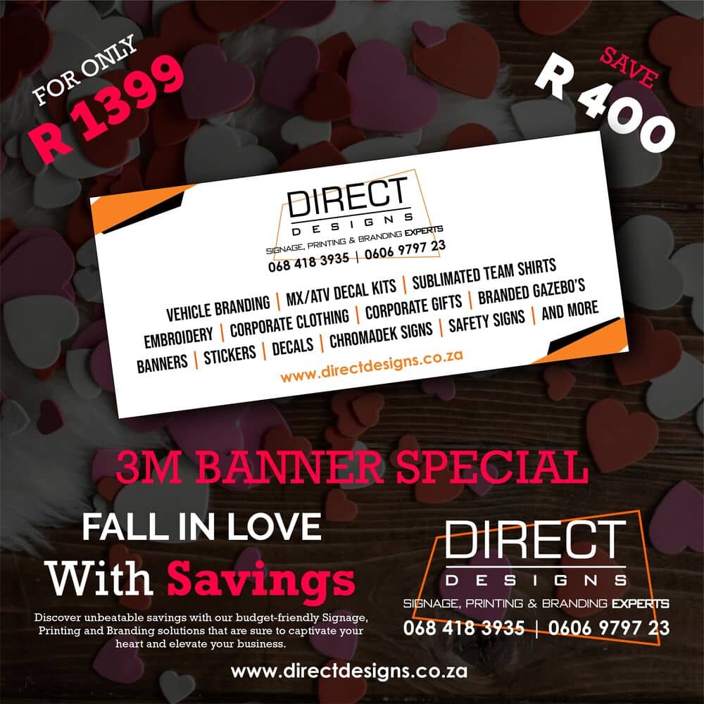 3m x 1.3m PVC Banner Special – Direct Designs