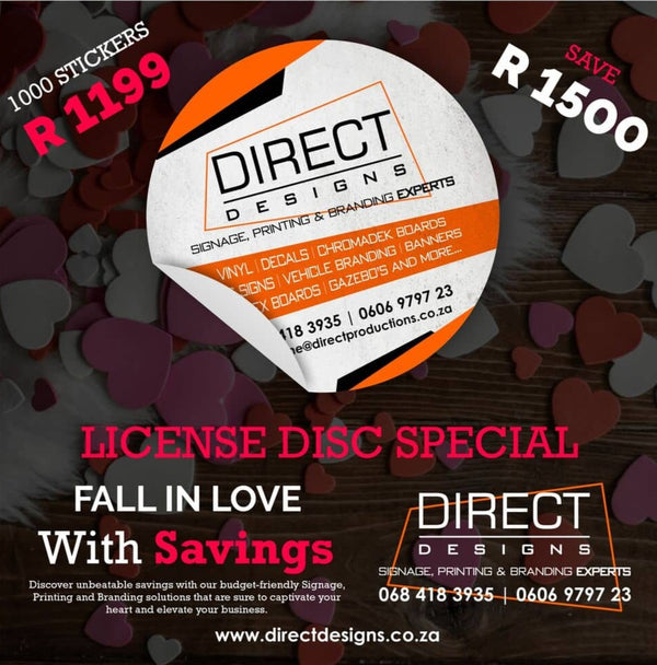 License Disc Sticker Special – Direct Designs